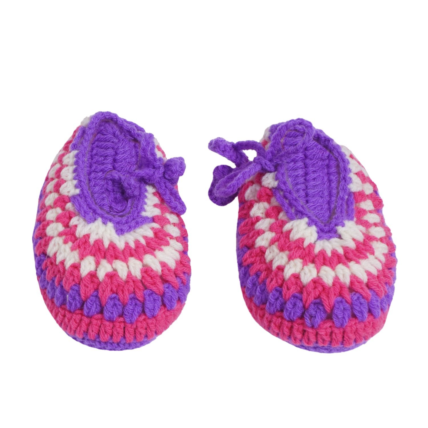 Orange Pink and Purple Baby Shoes - Set of 3 - Little Croche Creation