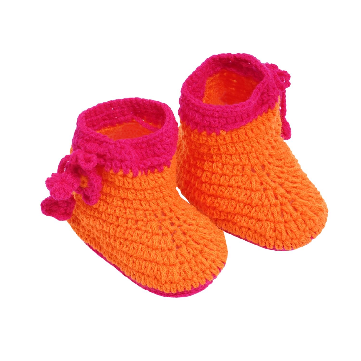Orange Pink and Purple Baby Shoes - Set of 3 - Little Croche Creation